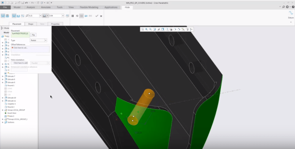 Did you know about these hole placement enhancements in Creo? – Punditas