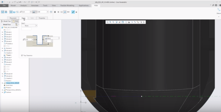 Did you know about these hole placement enhancements in Creo? – Punditas