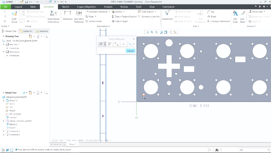 How to align Ordinate dimensions with a baseline in Creo? – Punditas