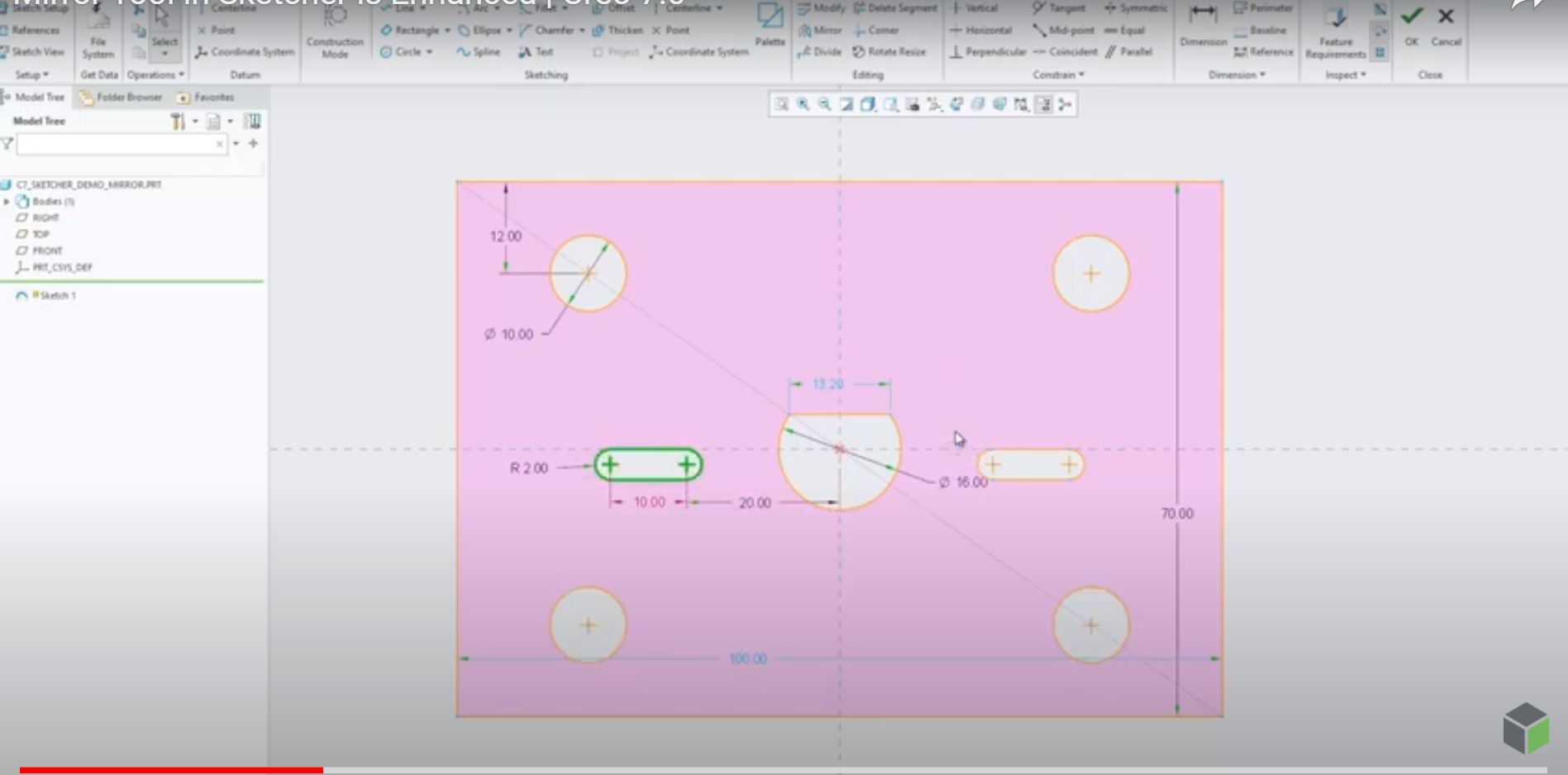 Did you know that Mirror tool in Creo Sketcher is enhanced? – Punditas