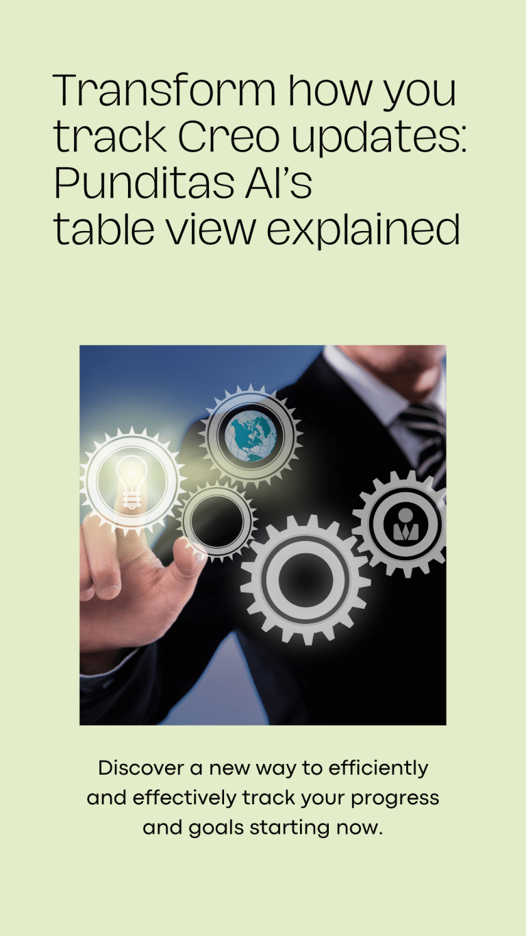 Transform how you track Creo updates: Punditas AI’s table view ...