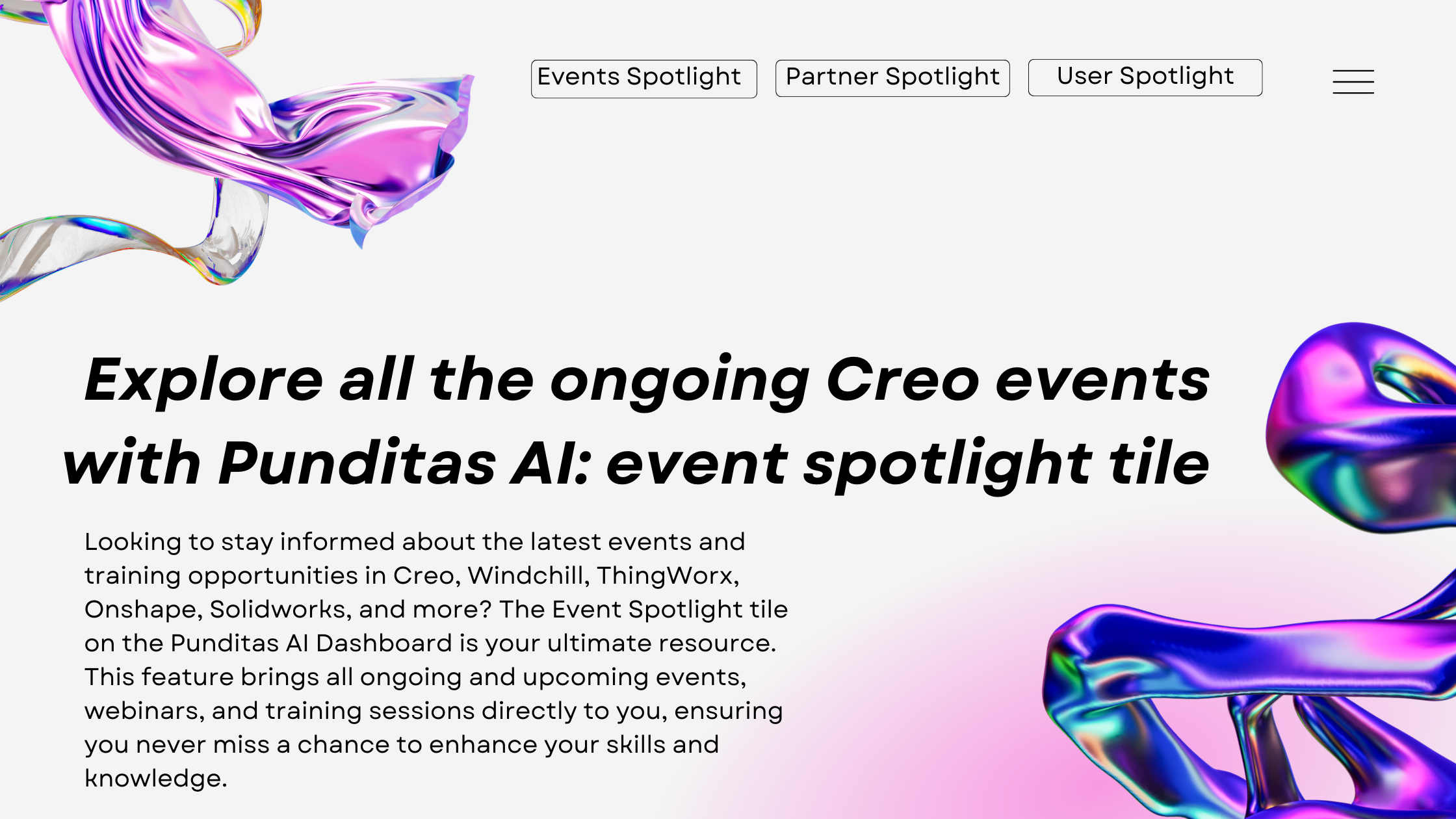 Explore all the ongoing Creo events with Punditas AI: event spotlight ...